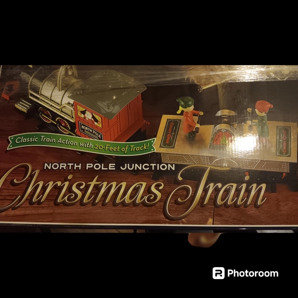 Holiday | 34pc North Pole Junction Christmas Train Set Light Sound 2ft ...